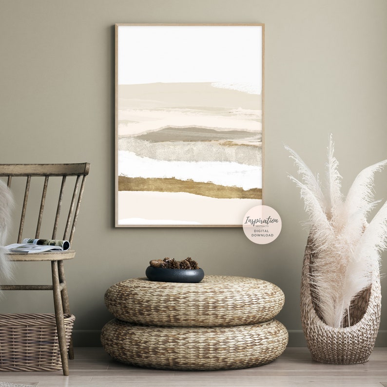 Neutral Landscape Painting Zen Wall Art Large Minimal Art - Etsy