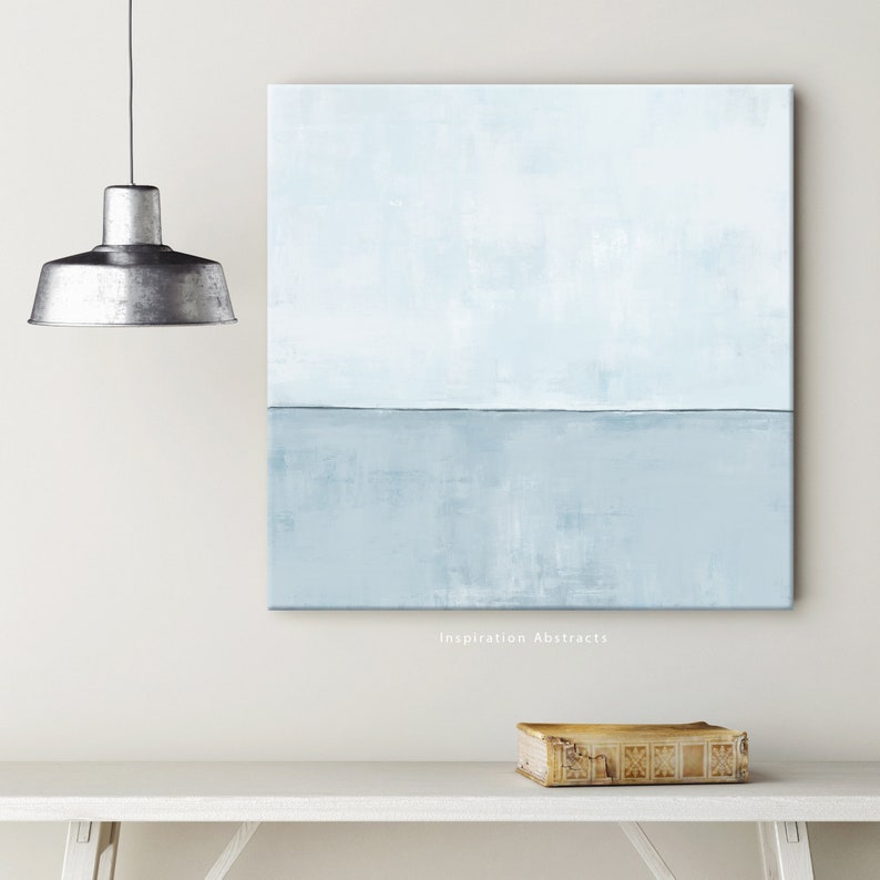 Minimal Blue Canvas Print Large Abstract Painting Canvas - Etsy