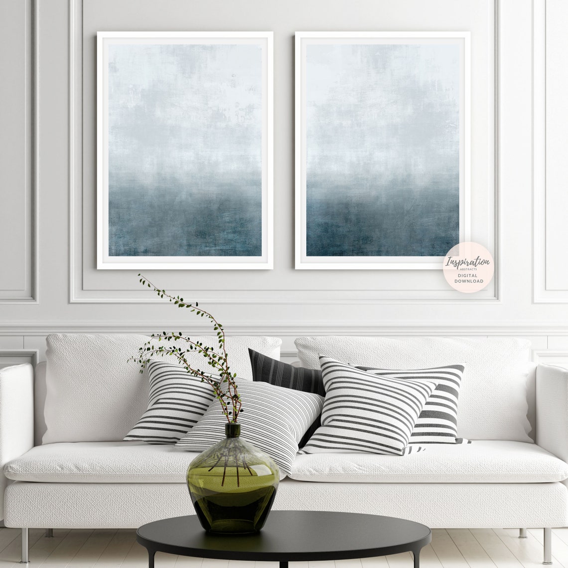 Set of Two Calming Abstract Paintings, Minimal Paintings, Printable Art ...