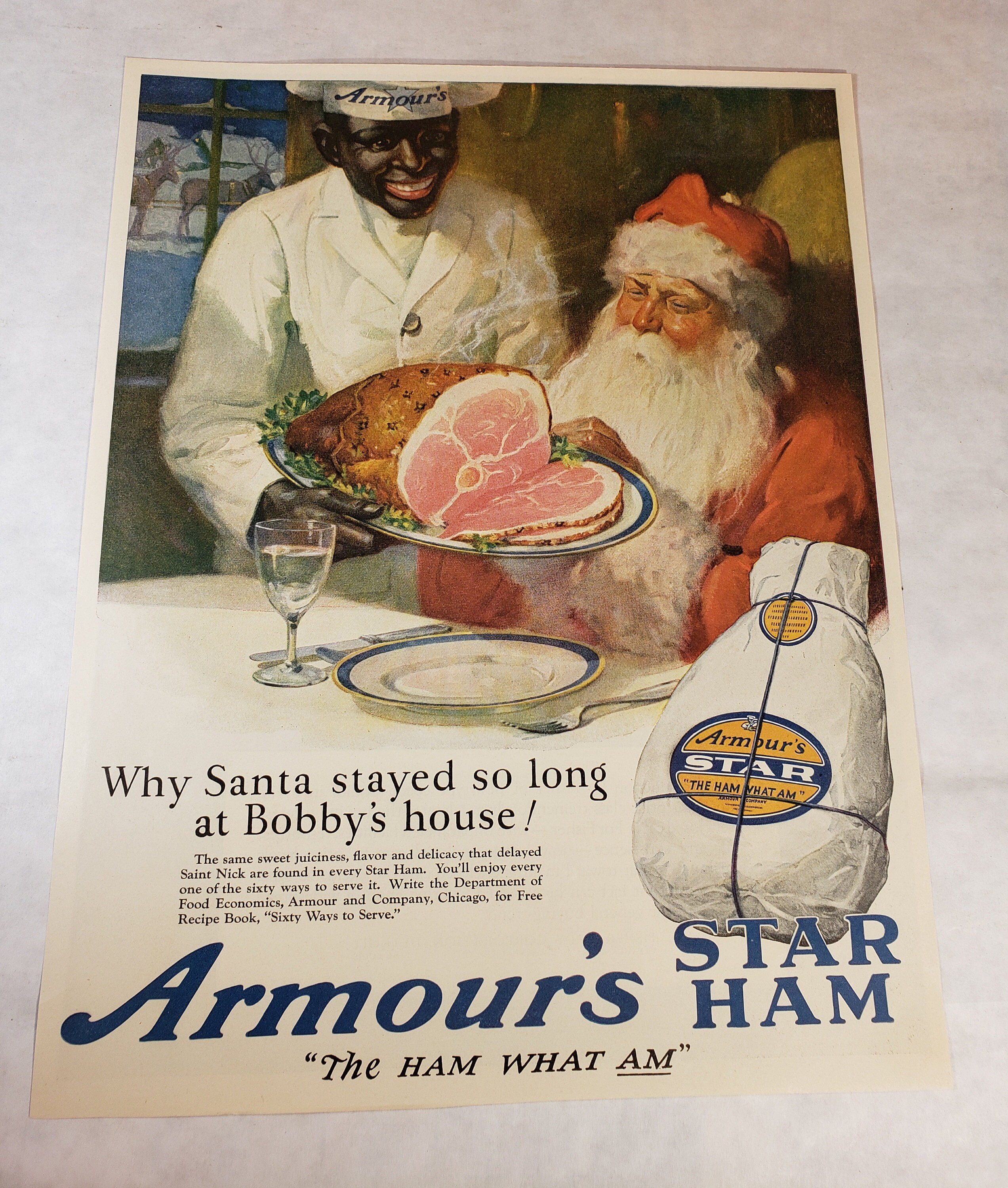 Vintage December 1924 Armour Ham Ad Featuring Santa Claus & | Etsy
