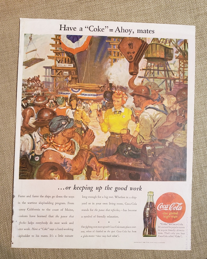 ORIGINAL Vintage 1944 Coke Coca Cola Ad Have a - Etsy