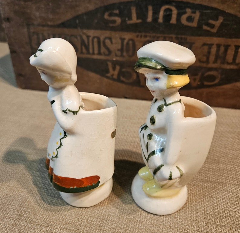 Vintage Dutch Girl and Boy Planters ~ Greta and Fritz ~ 1940's - Etsy
