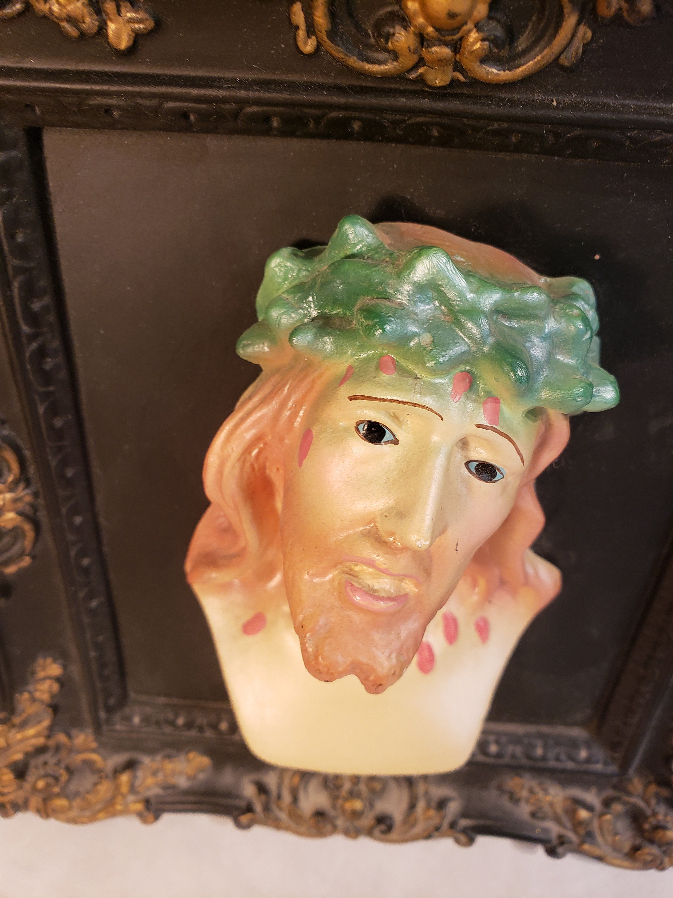 Vintage Hand Painted Chalkware Mary and Jesus Religious Wall | Etsy