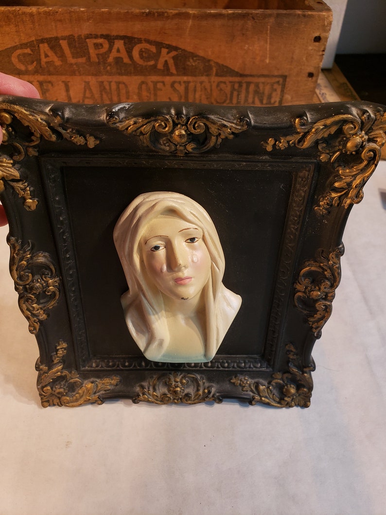 Vintage Hand Painted Chalkware Mary and Jesus Religious Wall | Etsy