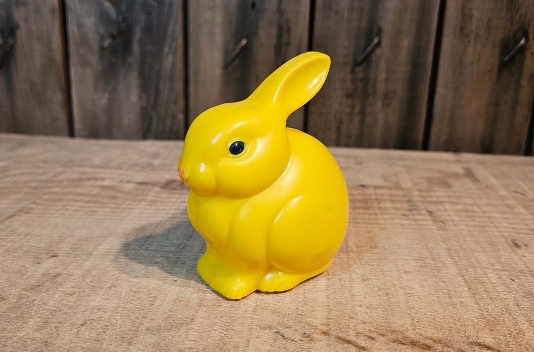 Vintage Plastic Knickerbocker Bunny Rattle ~ Hard Plastic Rabbit Rattle ...