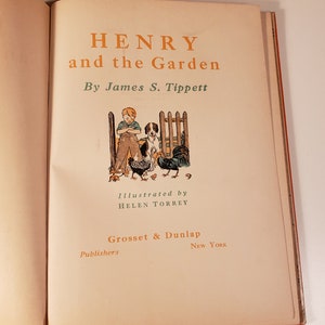 Henry and the Garden by James S. Tippett 1936 Illustrated by | Etsy