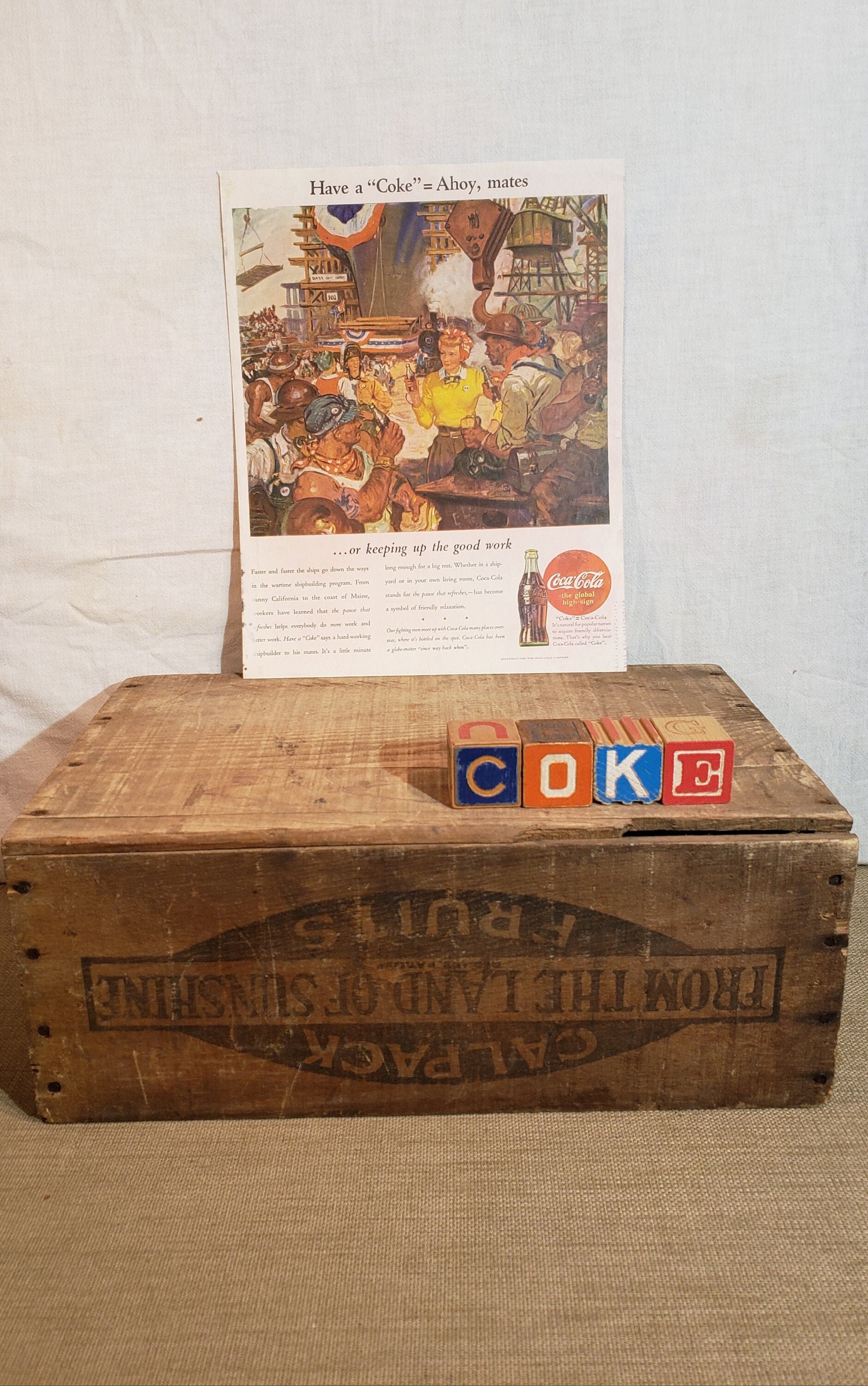 ORIGINAL Vintage 1944 Coke Coca Cola Ad - Have a "coke" = Ahoy, Mates ...