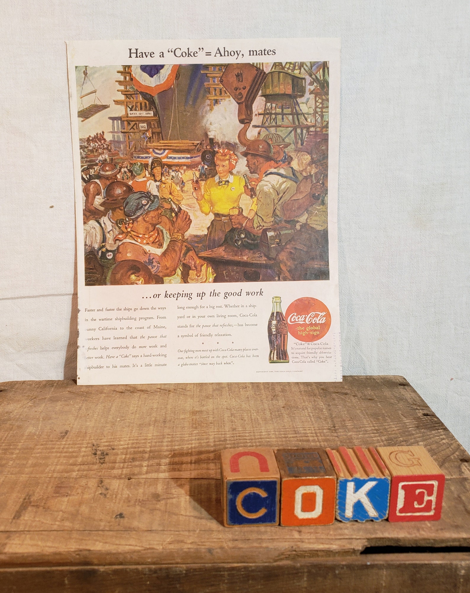 ORIGINAL Vintage 1944 Coke Coca Cola Ad Have a - Etsy