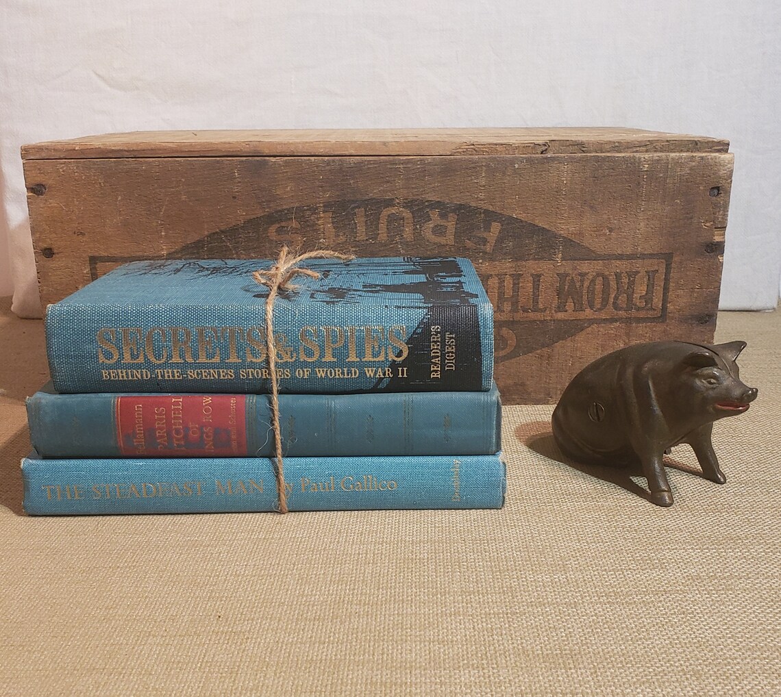 Set of 3 Vintage Turquoise Book Stack Turquoise Book Bundle | Etsy