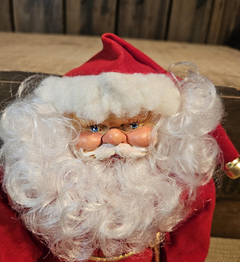 Vintage Santa Shelf Sitter ~ Bendable Legs ~ Knee Hugger Decor ~ Retro ...