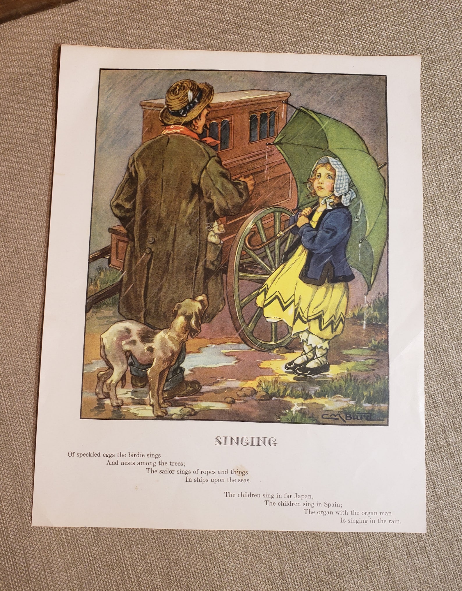 Original Vintage C. M. Burd Illustrations Singing The | Etsy