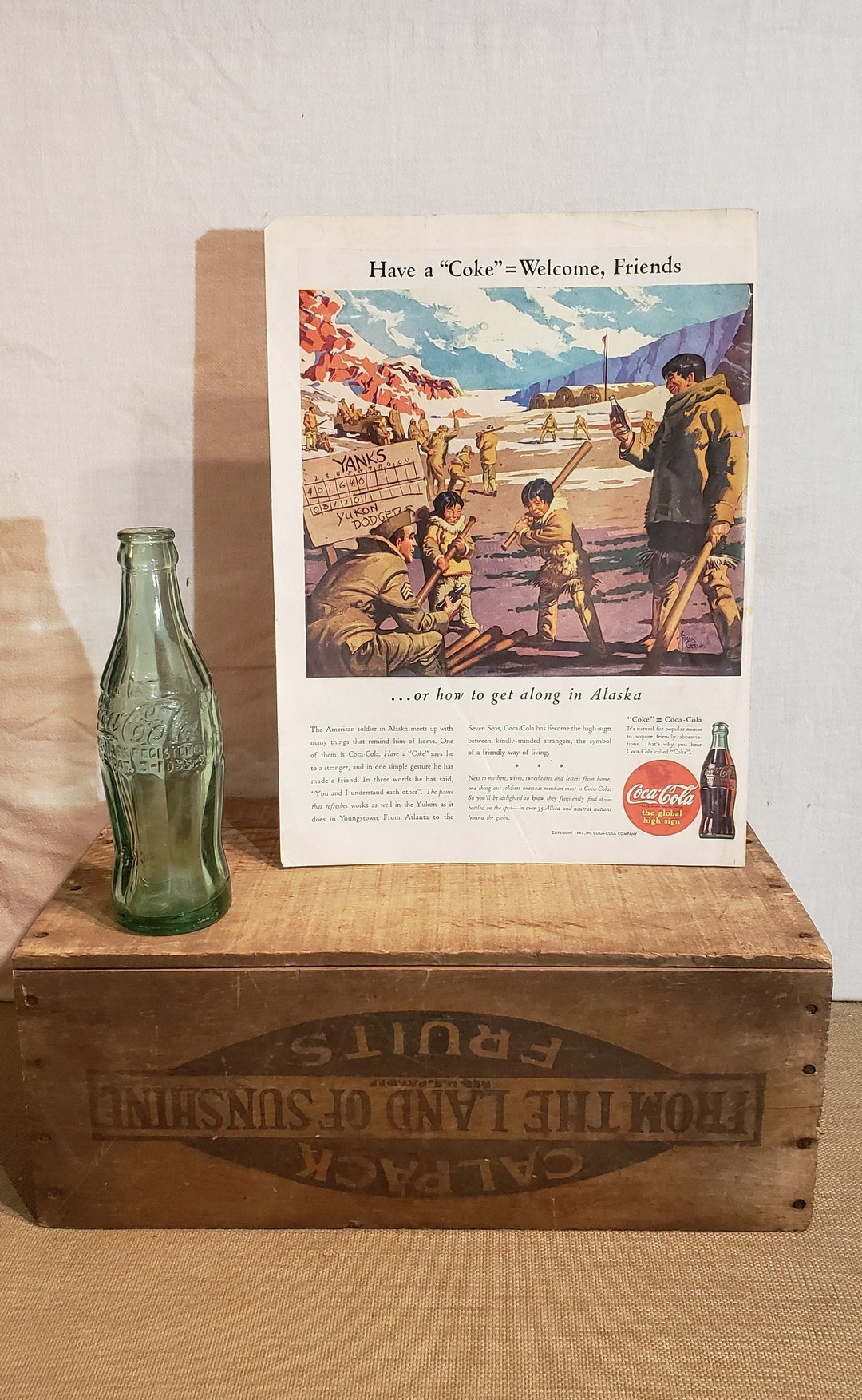 ORIGINAL Vintage 1943 Coke Coca Cola Ad - Have a "coke" = Welcome ...