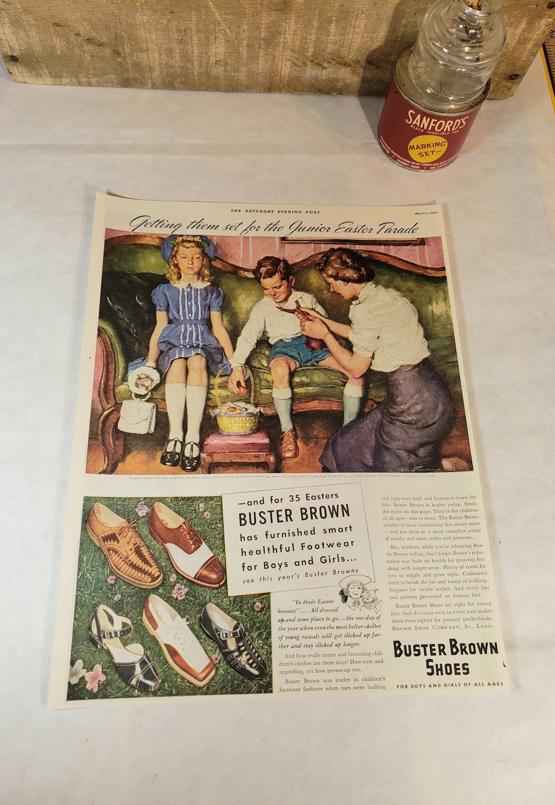 Buster Brown Shoes Ad From the Saturday Evening Post Magazine ~ April 1 ...