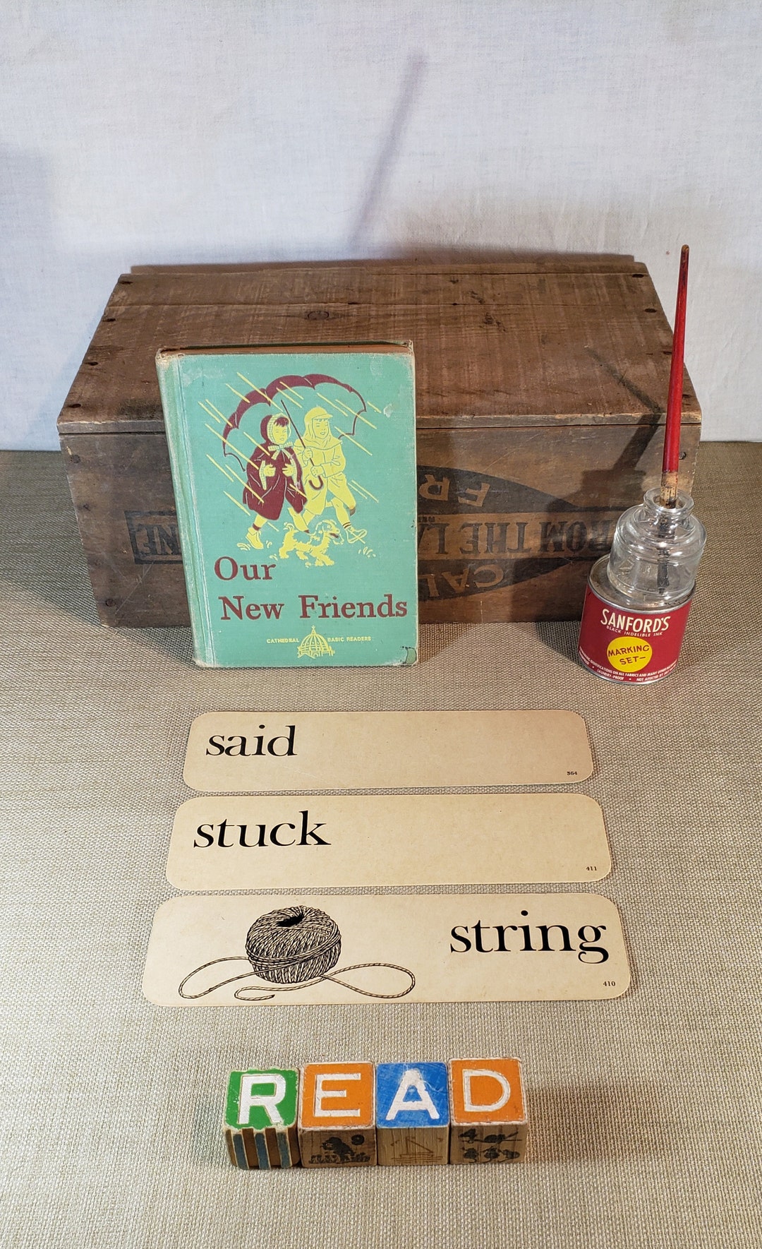 3 Vintage Word Flashcards String Stuck Said 2.75 - Etsy