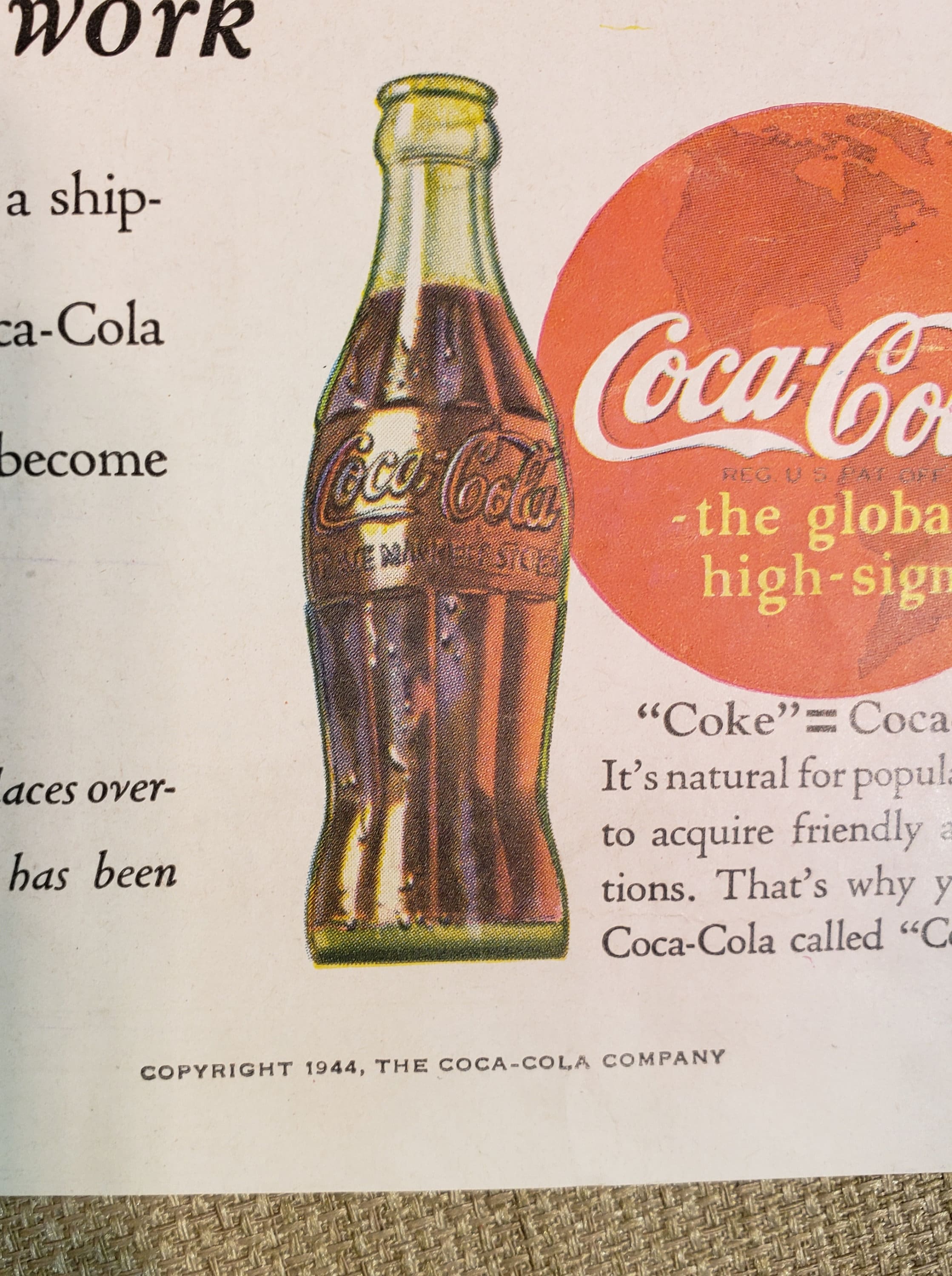 ORIGINAL Vintage 1944 Coke Coca Cola Ad Have a - Etsy