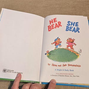 He Bear She Bear Story and Pictures by Stan & Jan Berenstain 1974 - Etsy