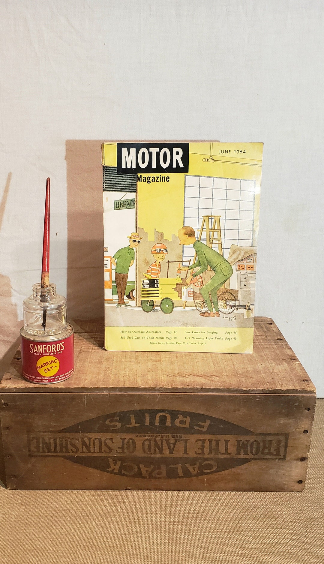 ORIGINAL Vintage MOTOR Magazine ~ June 1964 ~ Cover Art by Harry Goff ...