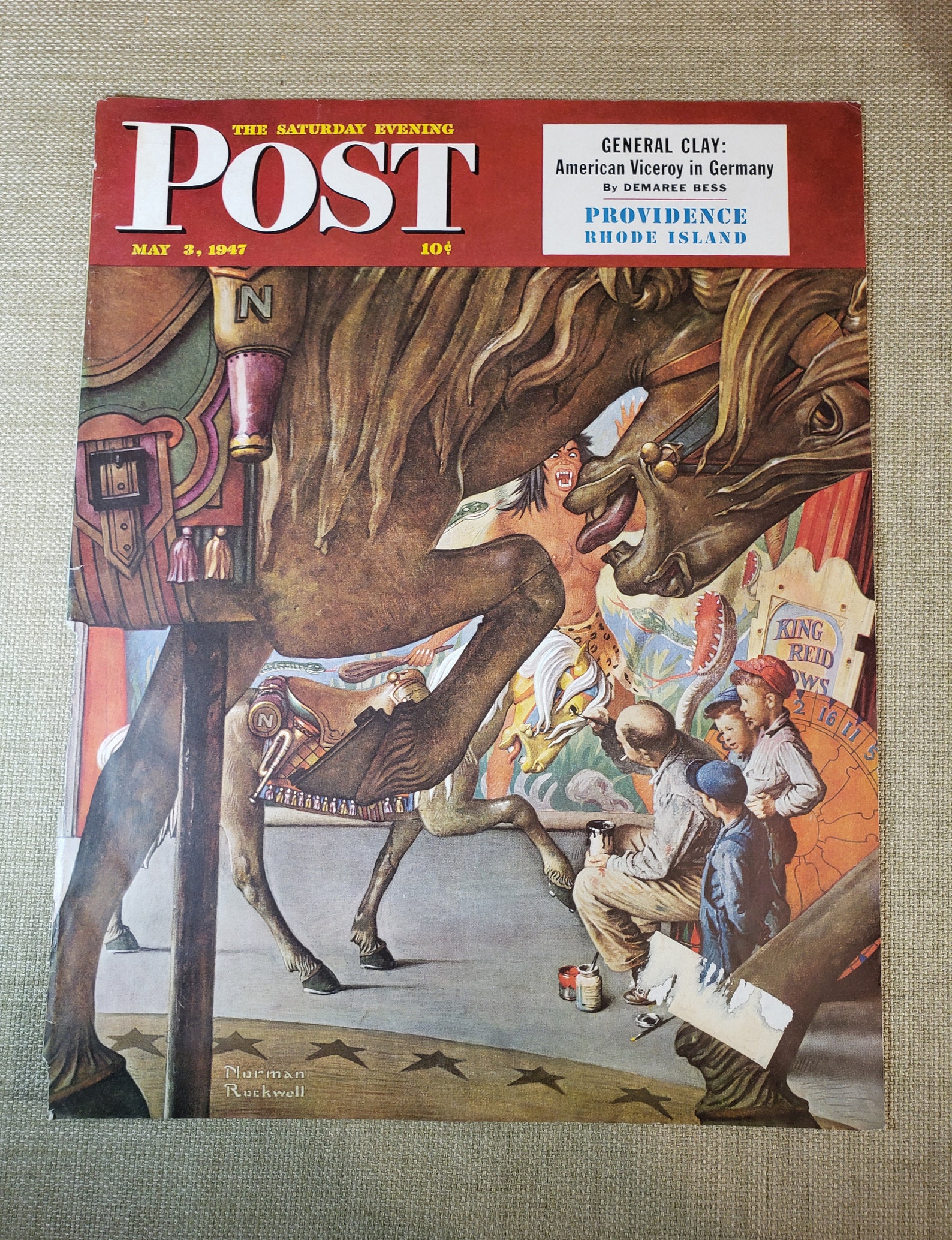 ORIGINAL the Saturday Evening Post Magazine Cover ~ May 3, 1947 ...