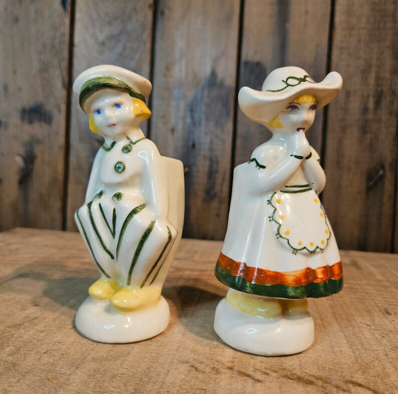 Vintage Dutch Girl and Boy Planters ~ Greta and Fritz ~ 1940's - Etsy