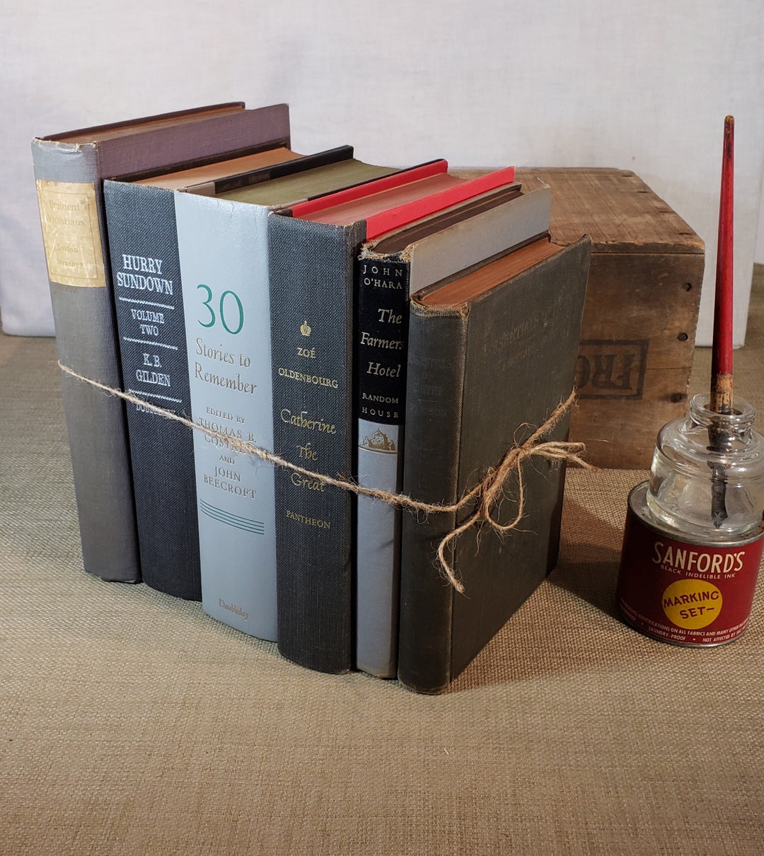 Set of 6 Vintage Gray/grey Book Stack ~ Shades of Gray Book Bundle ...