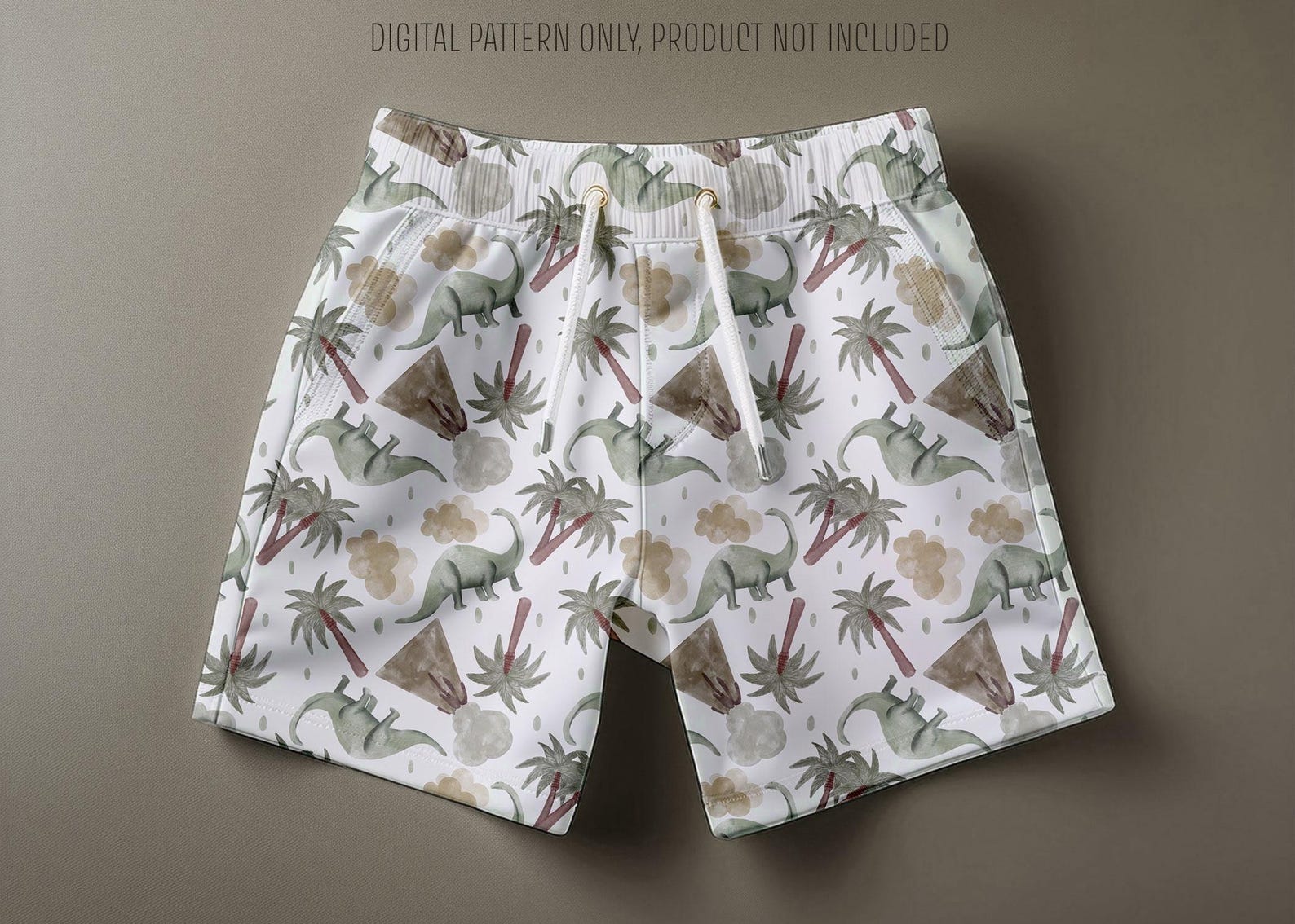 Dinosaur Volcano Watercolor | Seamless Repeating Pattern | Instant ...