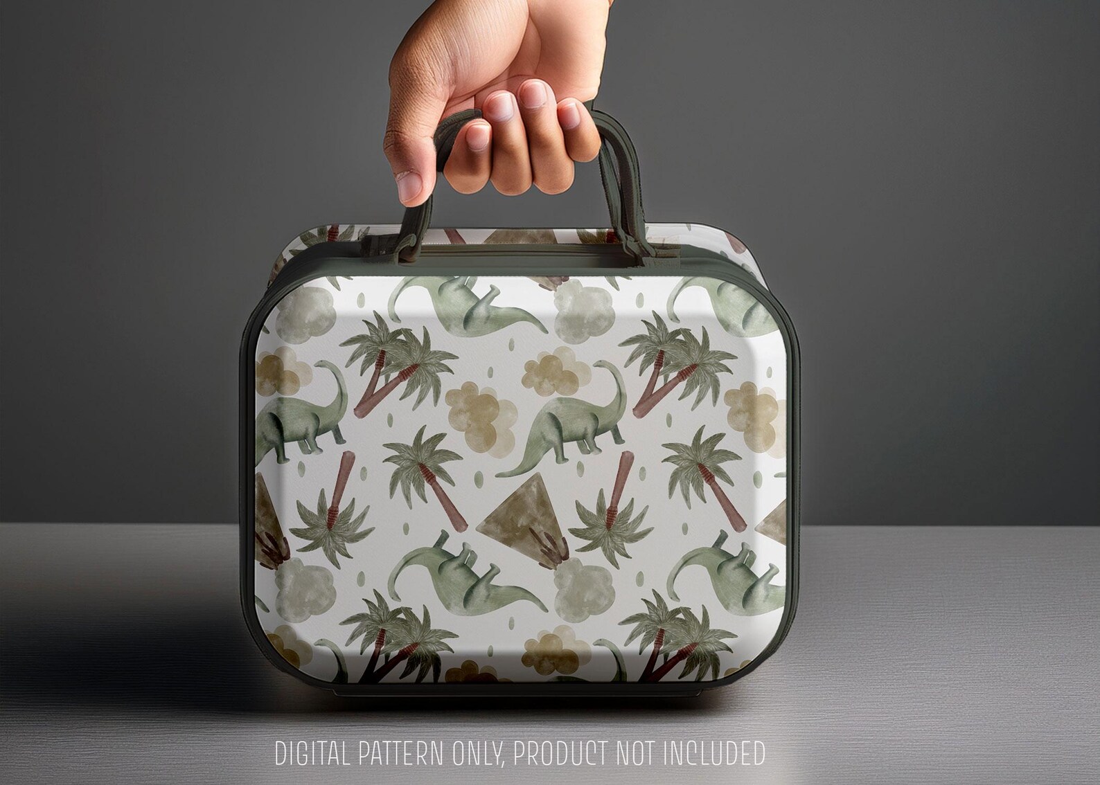 Dinosaur Volcano Watercolor | Seamless Repeating Pattern | Instant ...