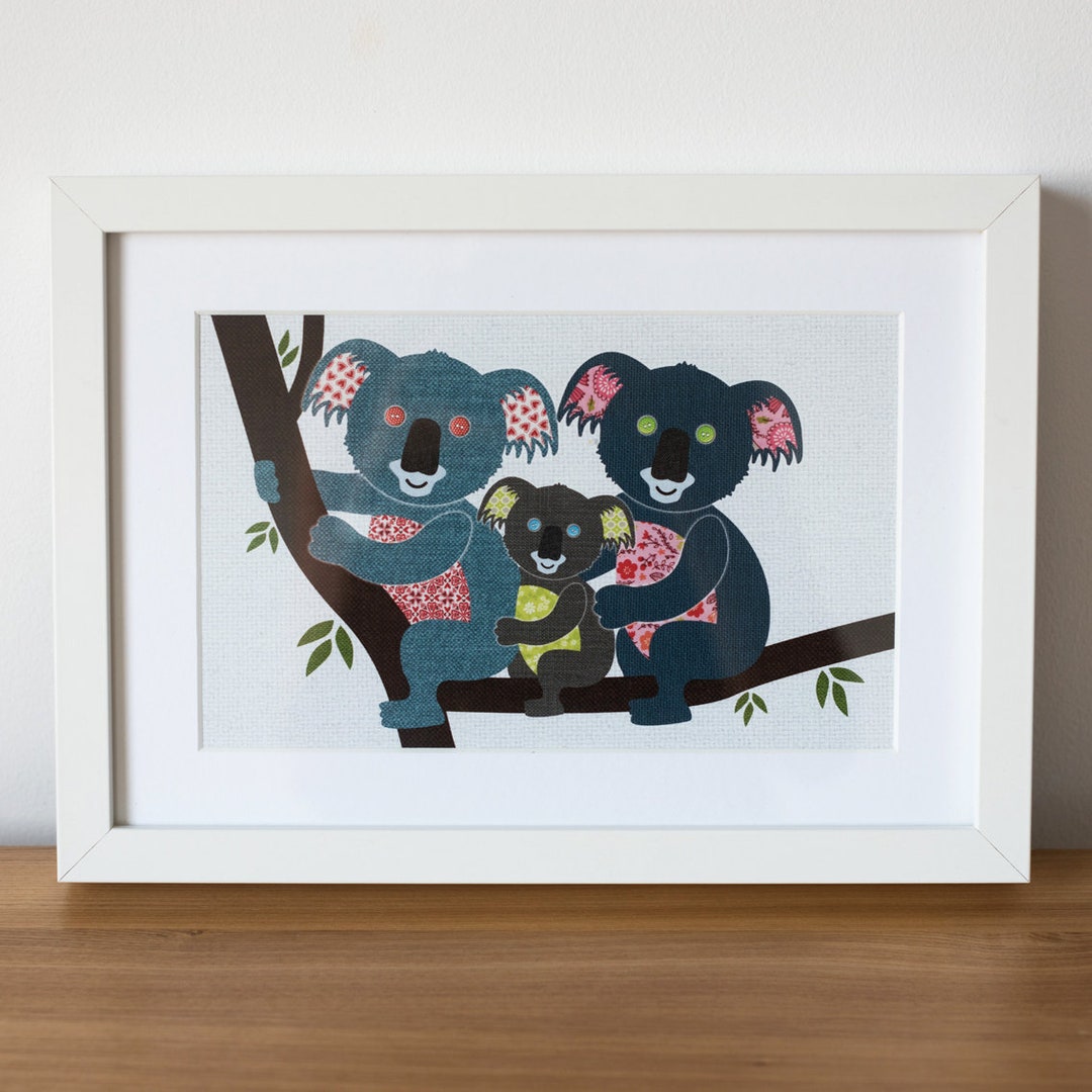 Collage-imals Koalas Wall Art Print for Babies & Kids A4 - Etsy