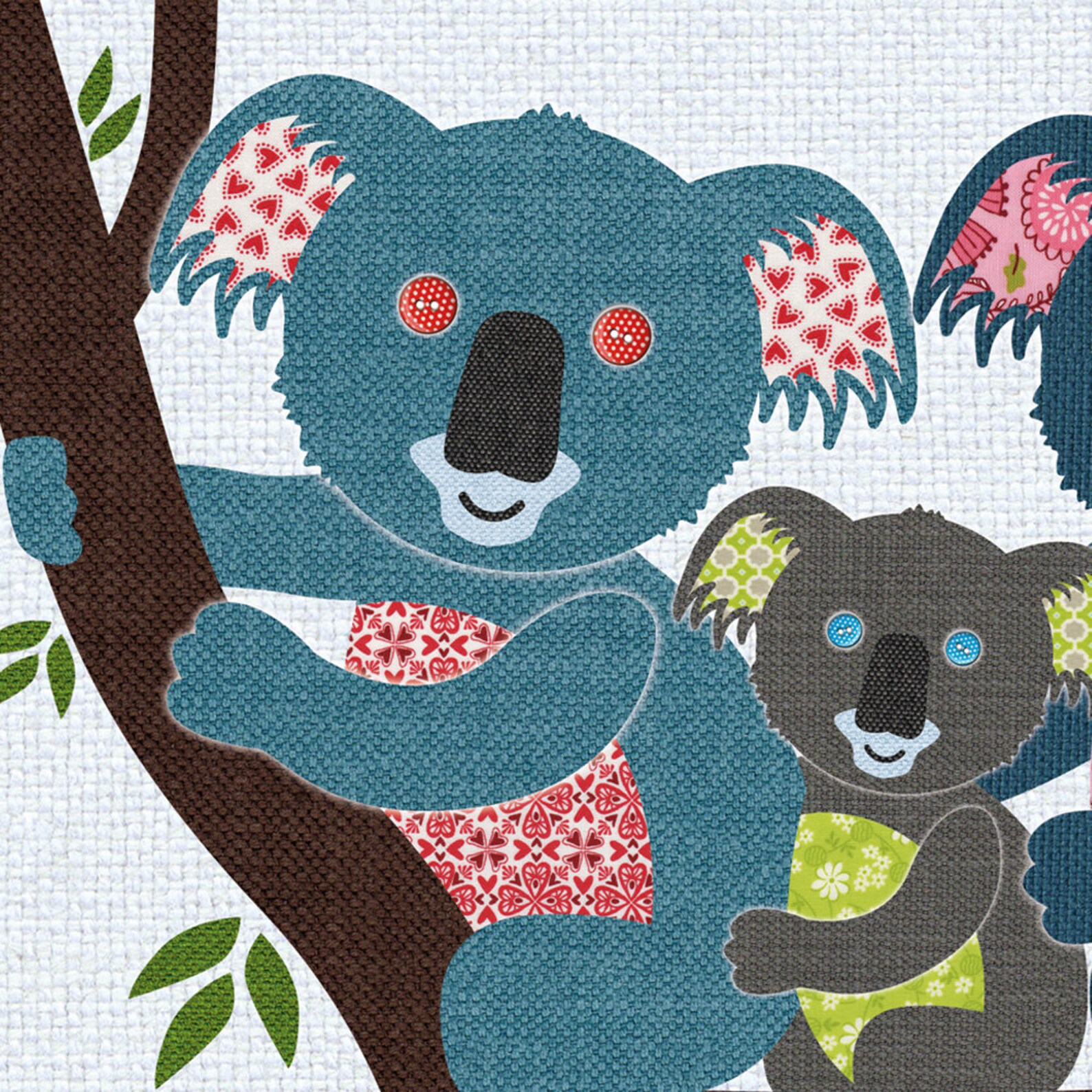 Collage-imals Koalas Wall Art Print for Babies & Kids A4 - Etsy