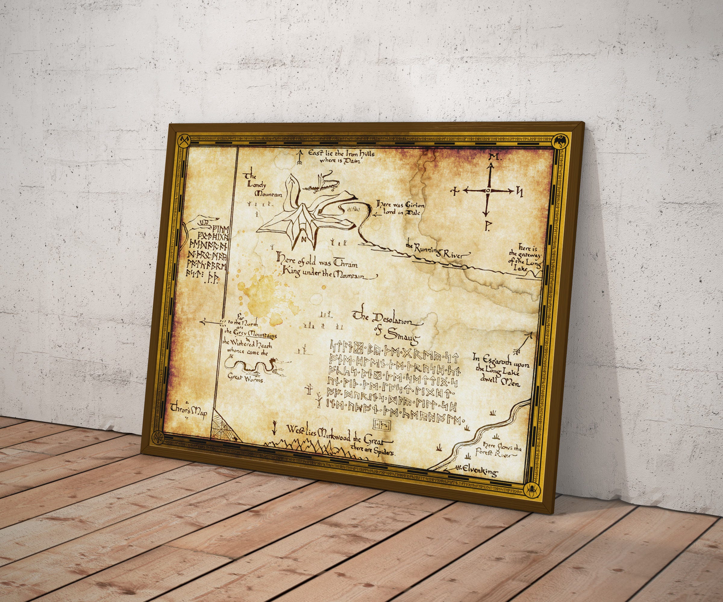 The Hobbit Map Poster – Middle-earth Wall Art, Tolkien Fan Gift ...