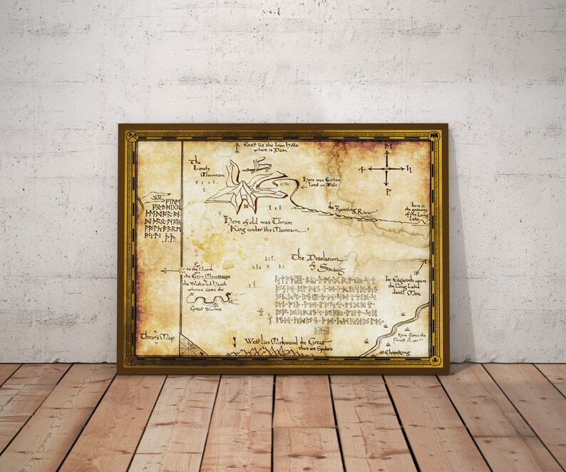 The Hobbit Map Poster – Middle-earth Wall Art, Tolkien Fan Gift ...