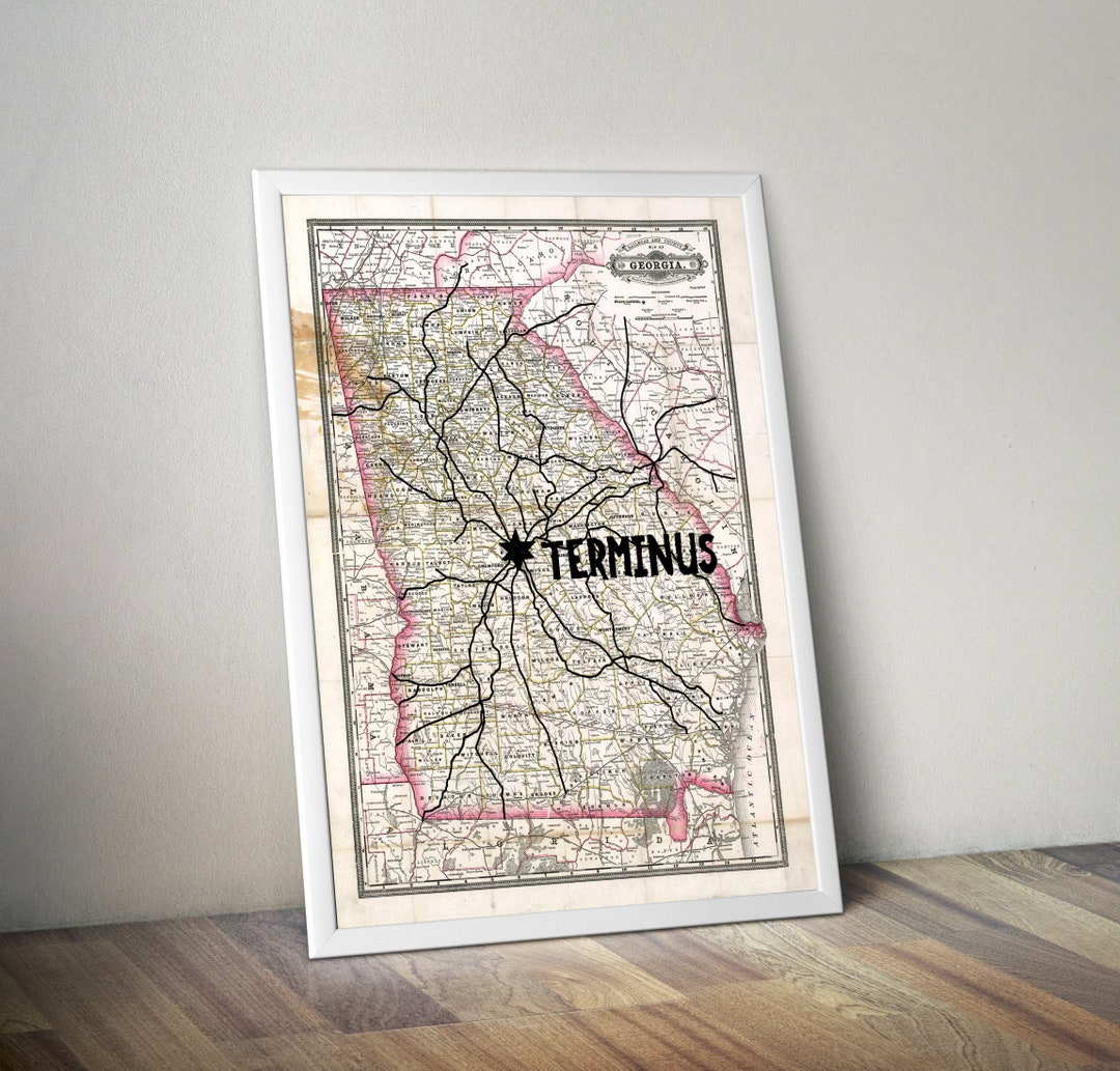 The Walking Dead Terminus Map Poster – TV Show Wall Art for Fans ...