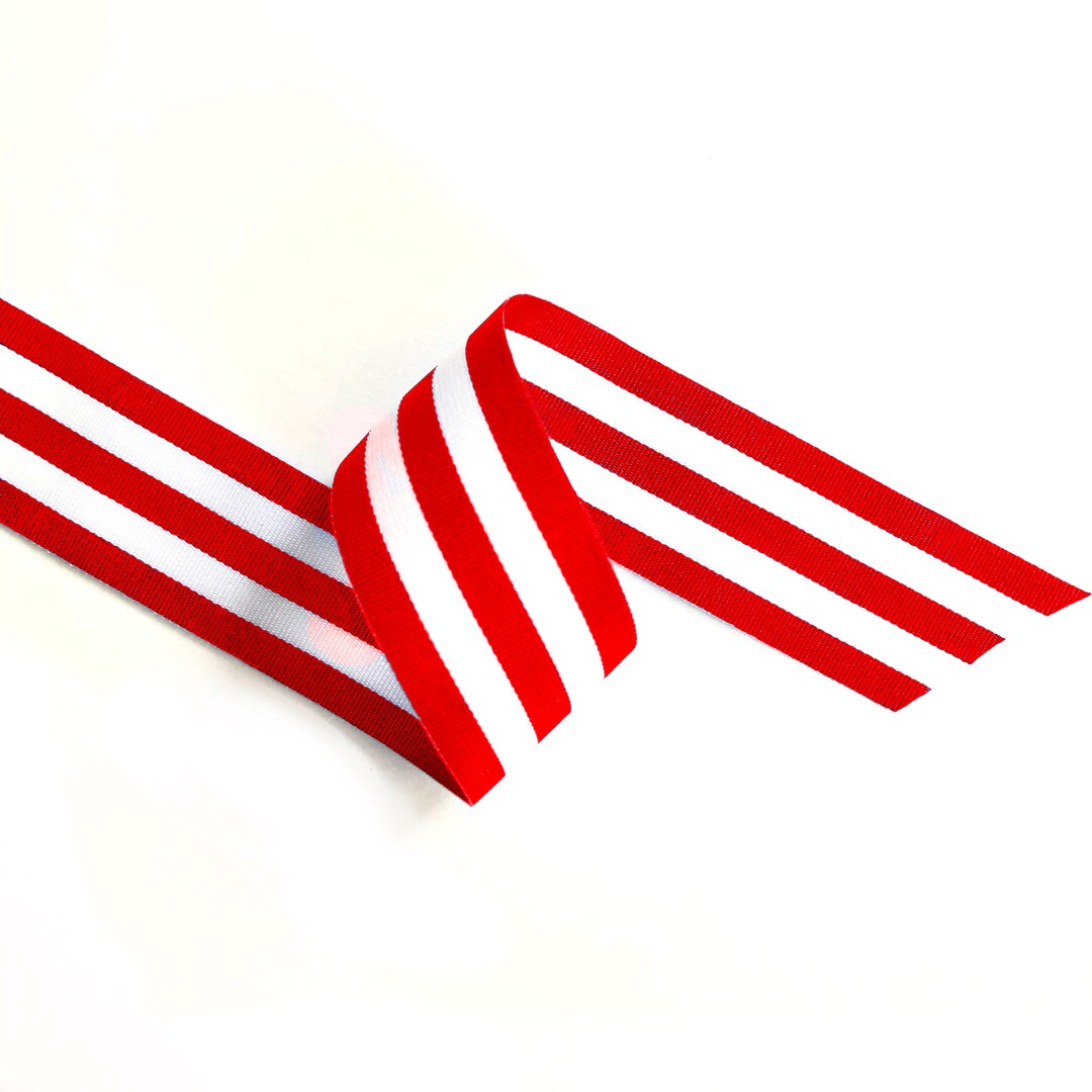 Red and White Striped Ribbon Christmas Wrapping 25mm Wide - Etsy