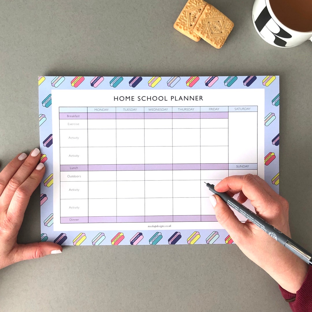 A4 Weekly Home School Planner Desk Pad - Etsy