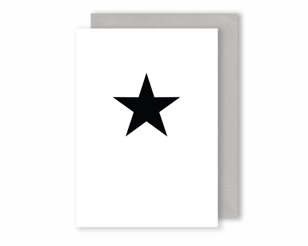 Christmas Card Black Star - Etsy