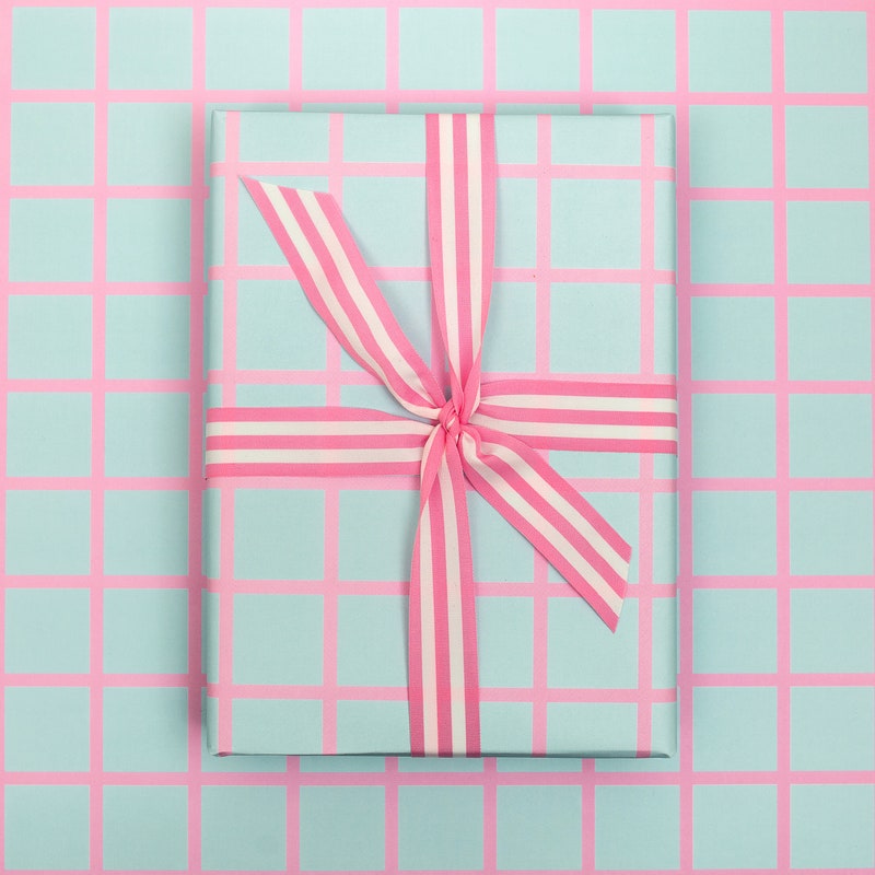 Grid Wrapping Paper - Etsy