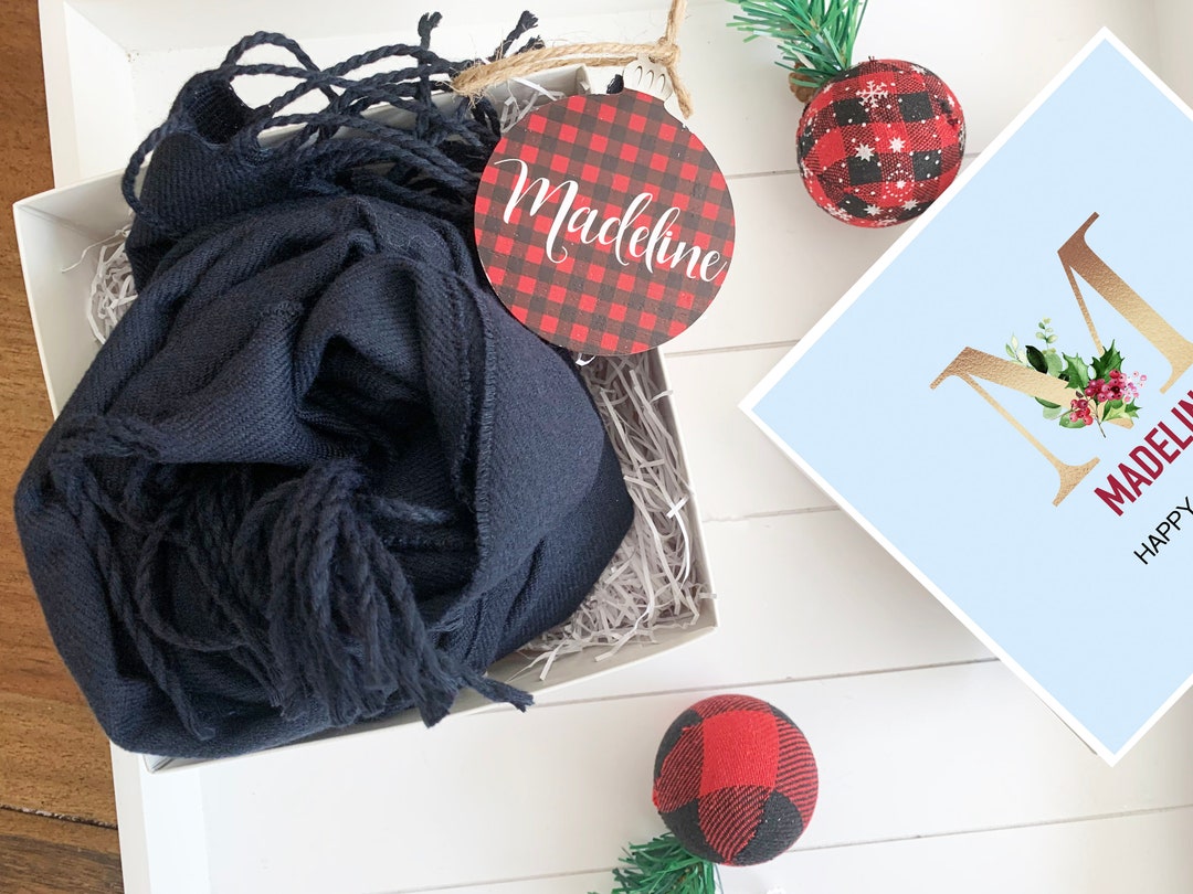 Christmas Scarf Gift Set, Mini Holiday Gift, Personalized Christmas ...