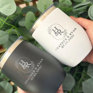 Engraved Custom Wine Tumblers / Custom Cups for Couple/ Gift for Newly ...