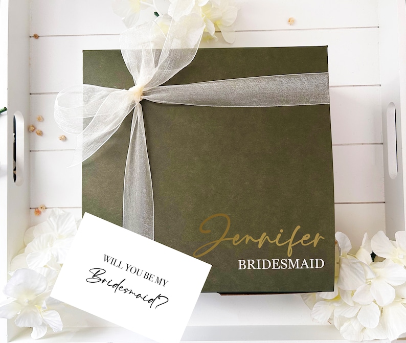 Sage Green Bridesmaid Proposal Box, Personalized Proposal Box, Bridal ...