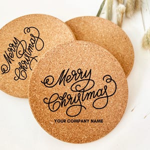 Bulk Holiday Office Team Favor, Engraved Cork Coaster for Staff ...