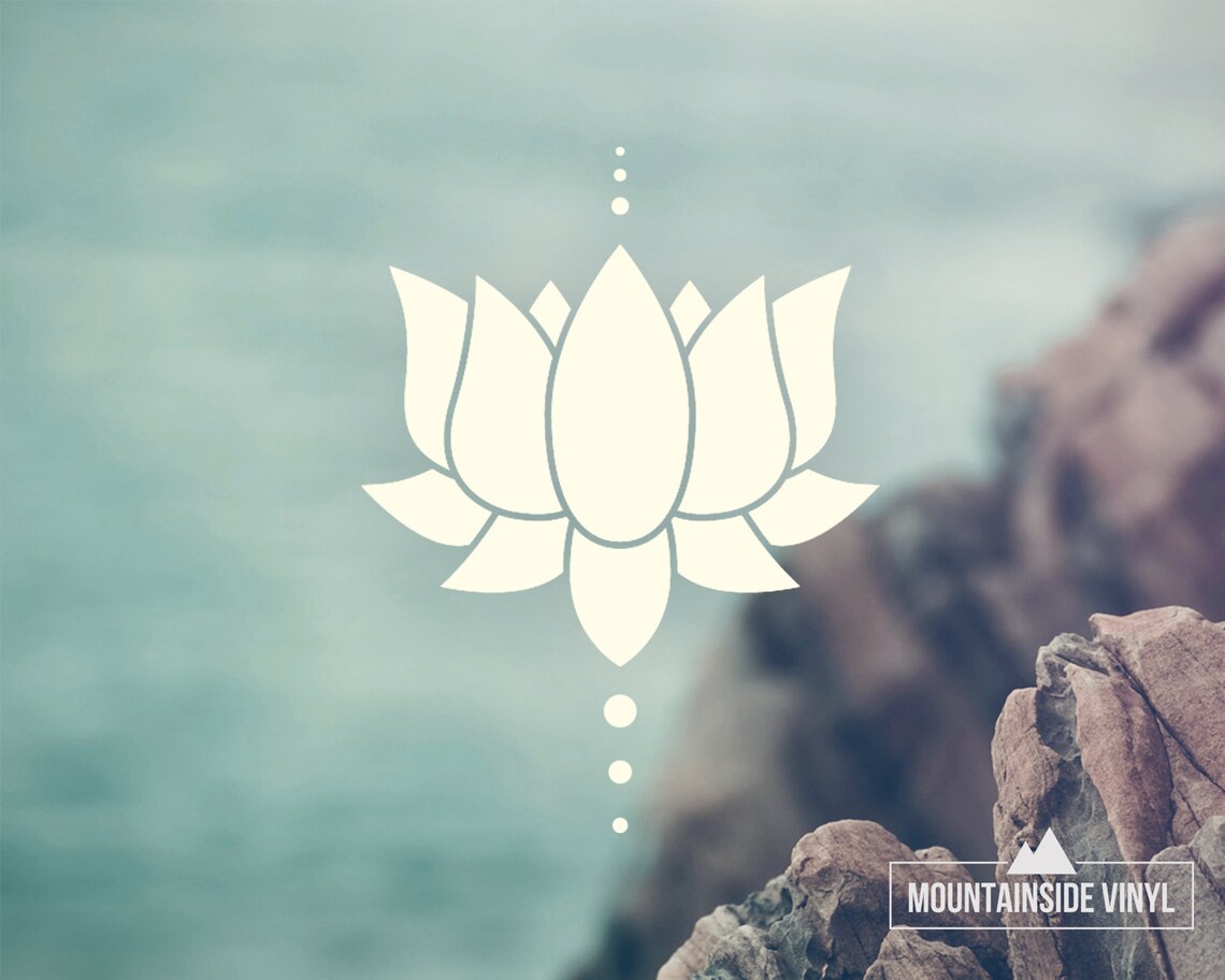 Lotus Flower Vinyl Decal Yoga Lotus Sticker Laptop Sticker | Etsy