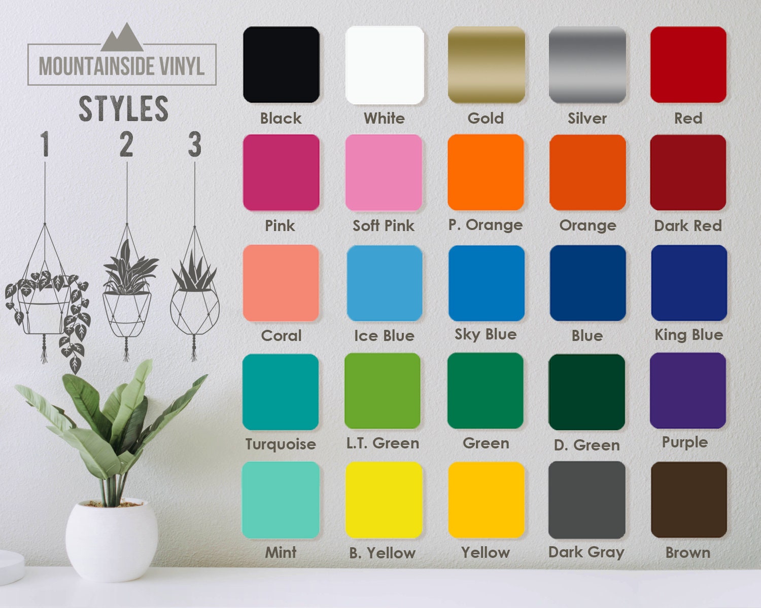 Hanging Plant Vinyl Decal Gardening Sticker Laptop Sticker - Etsy