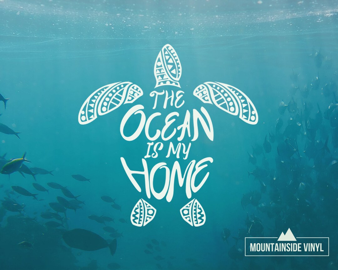 Sea Turtle Mandala Vinyl Decal - Turtle Sticker, Hawaii Tumbler Decal ...