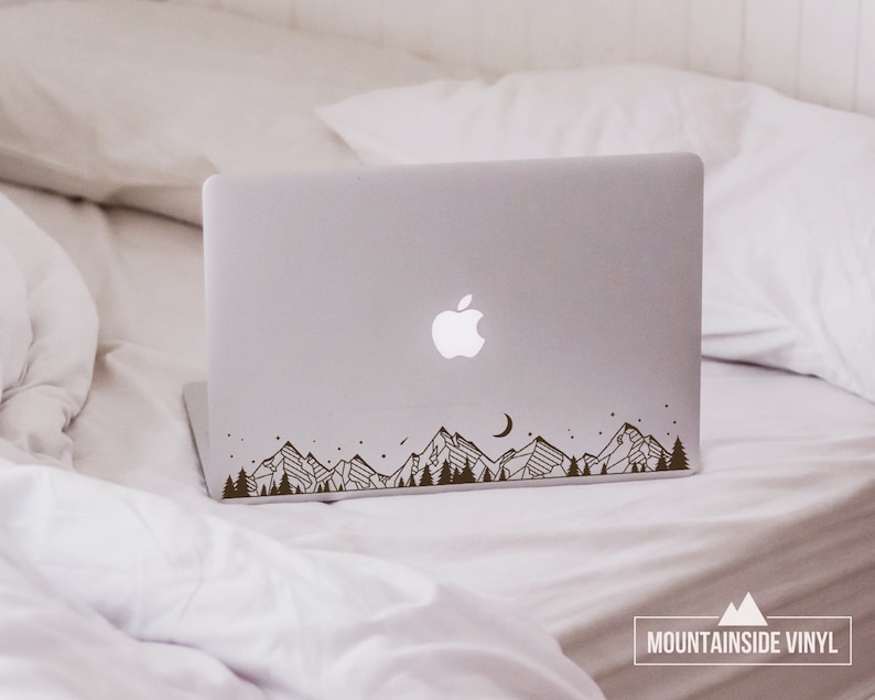 Mountain Range Vinyl Decal Van Life Mountain Laptop - Etsy
