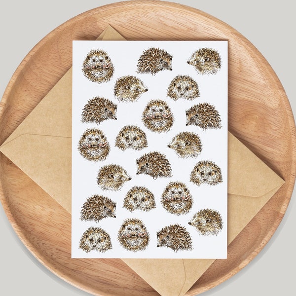 Hedgehog Cards - Etsy