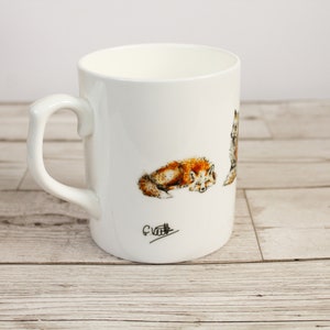 Red Fox Bone China Mug Hand Drawn Design Printed in the UK - Etsy