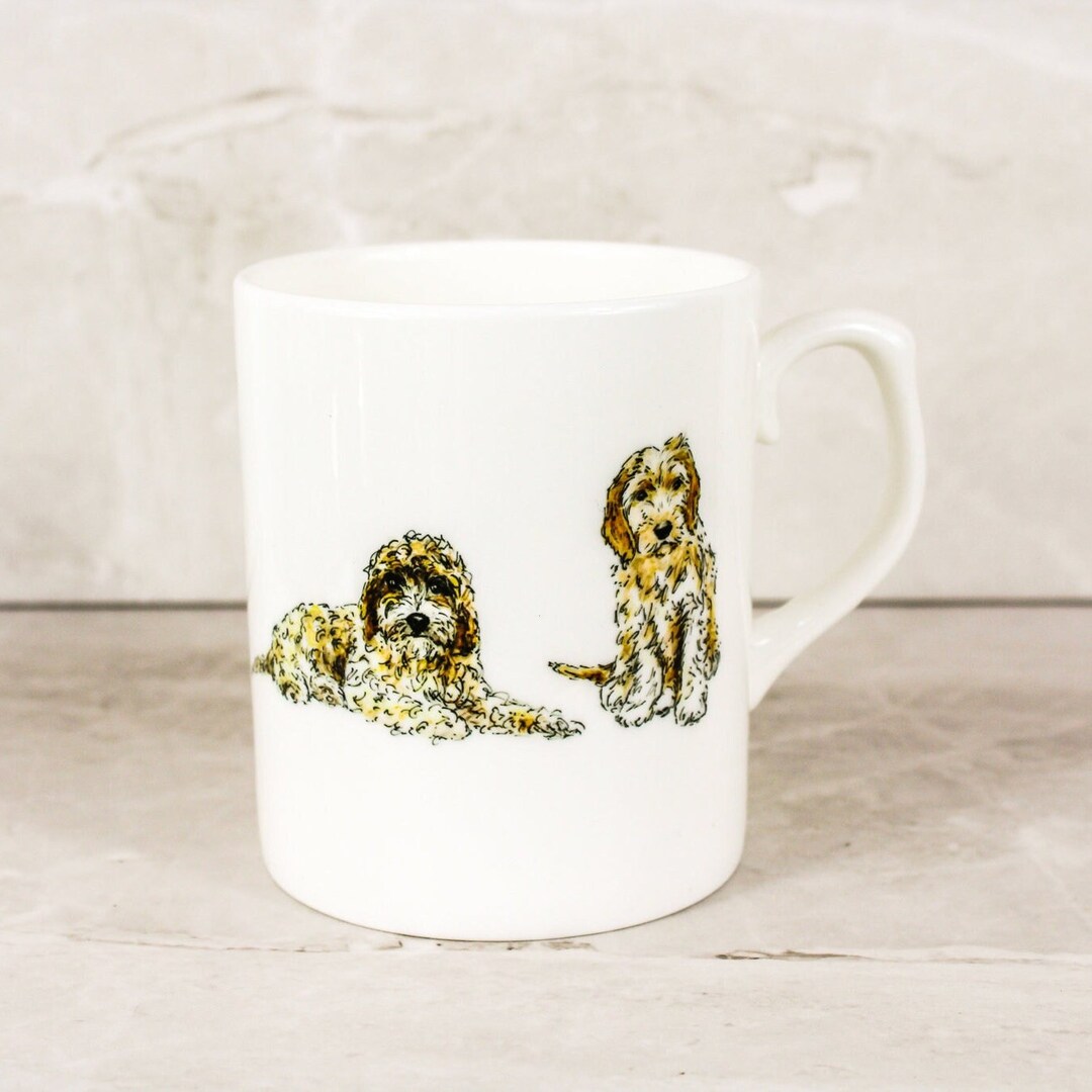 Cockapoo Bone China Mug - Hand Drawn Design by Artist - Hand Printed ...