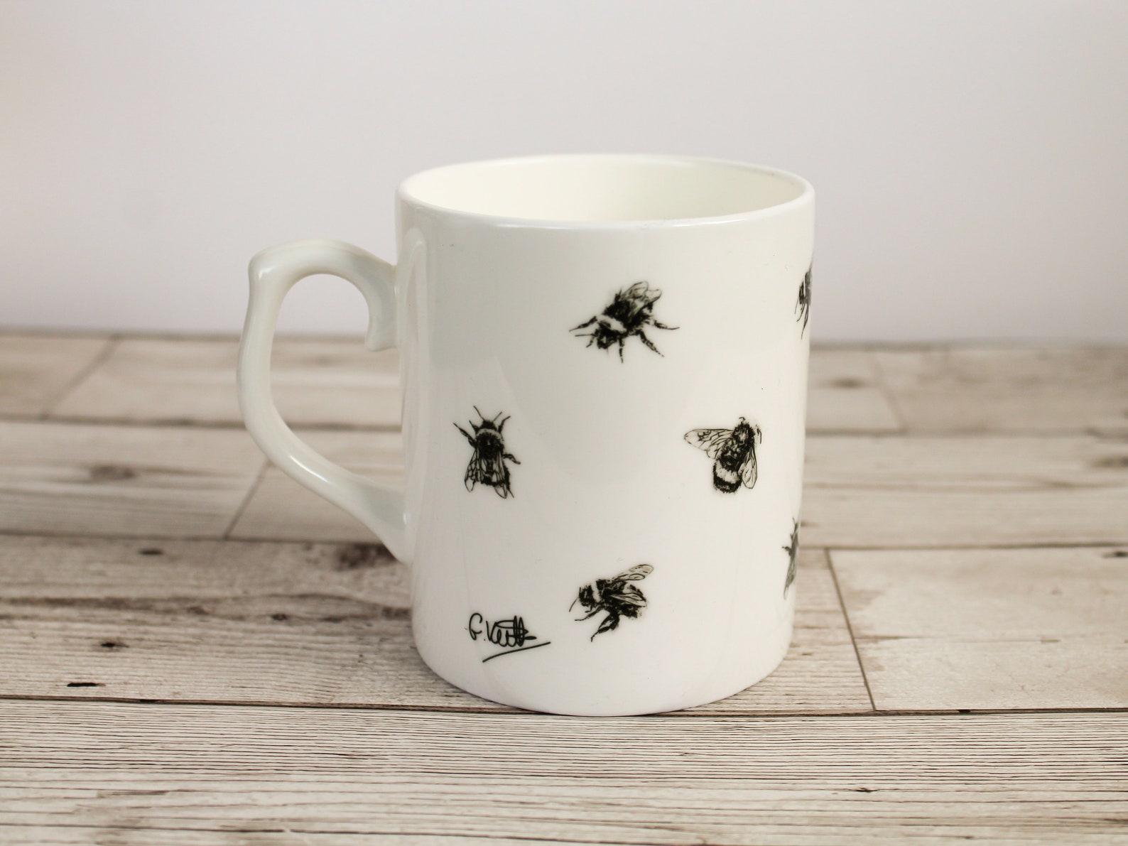 Bee Bone China Mug Hand Drawn Design Printed in the UK | Etsy