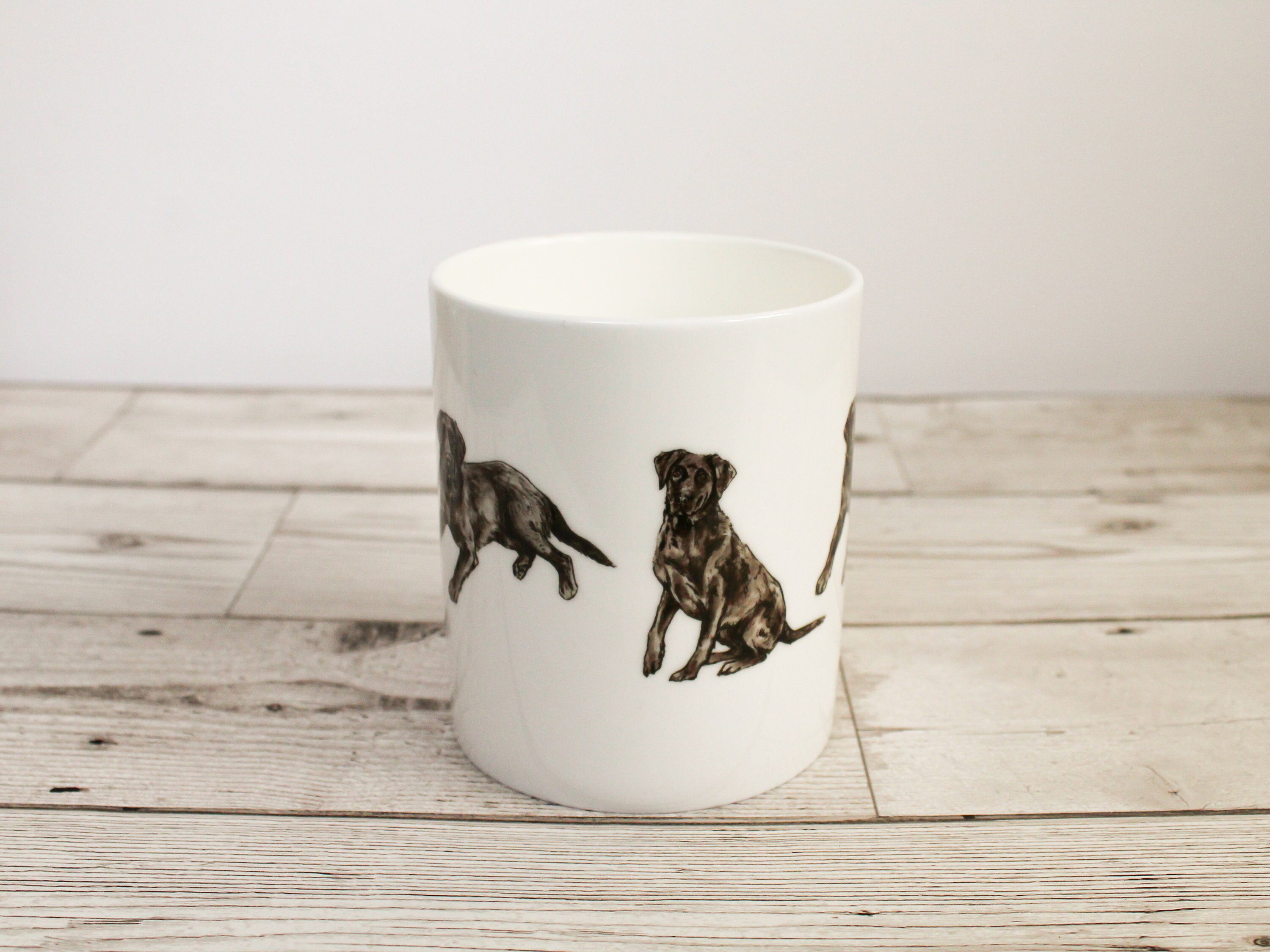 Black Labrador Bone China Mug Hand Drawn Design Hand - Etsy
