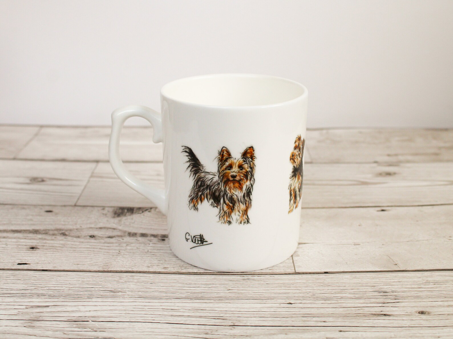 Yorkshire Terrier Bone China Mug Hand Drawn Design Hand - Etsy