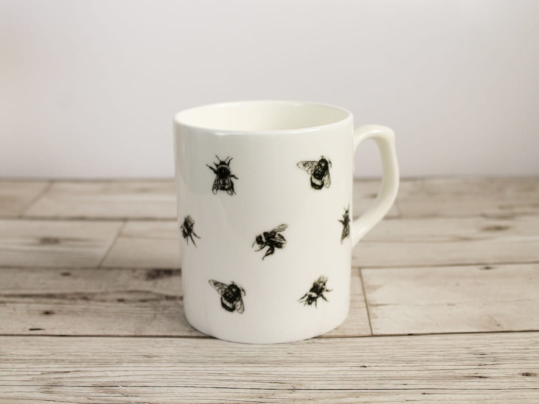 Bee Bone China Mug Hand Drawn Design Printed in the UK - Etsy